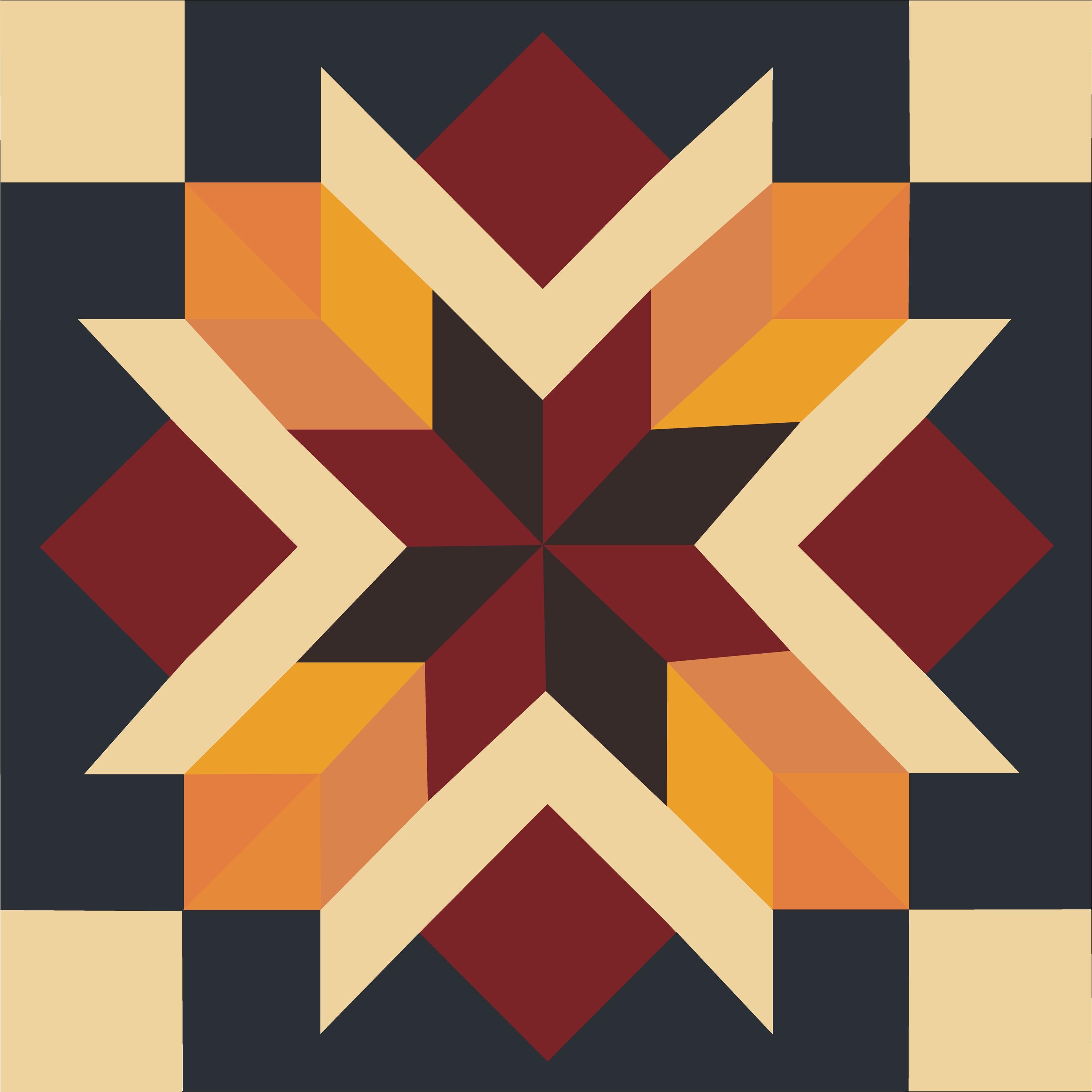 Autumn Starburst Barn Quilt Pattern: Geometric Fall Decor (PDF Download ...