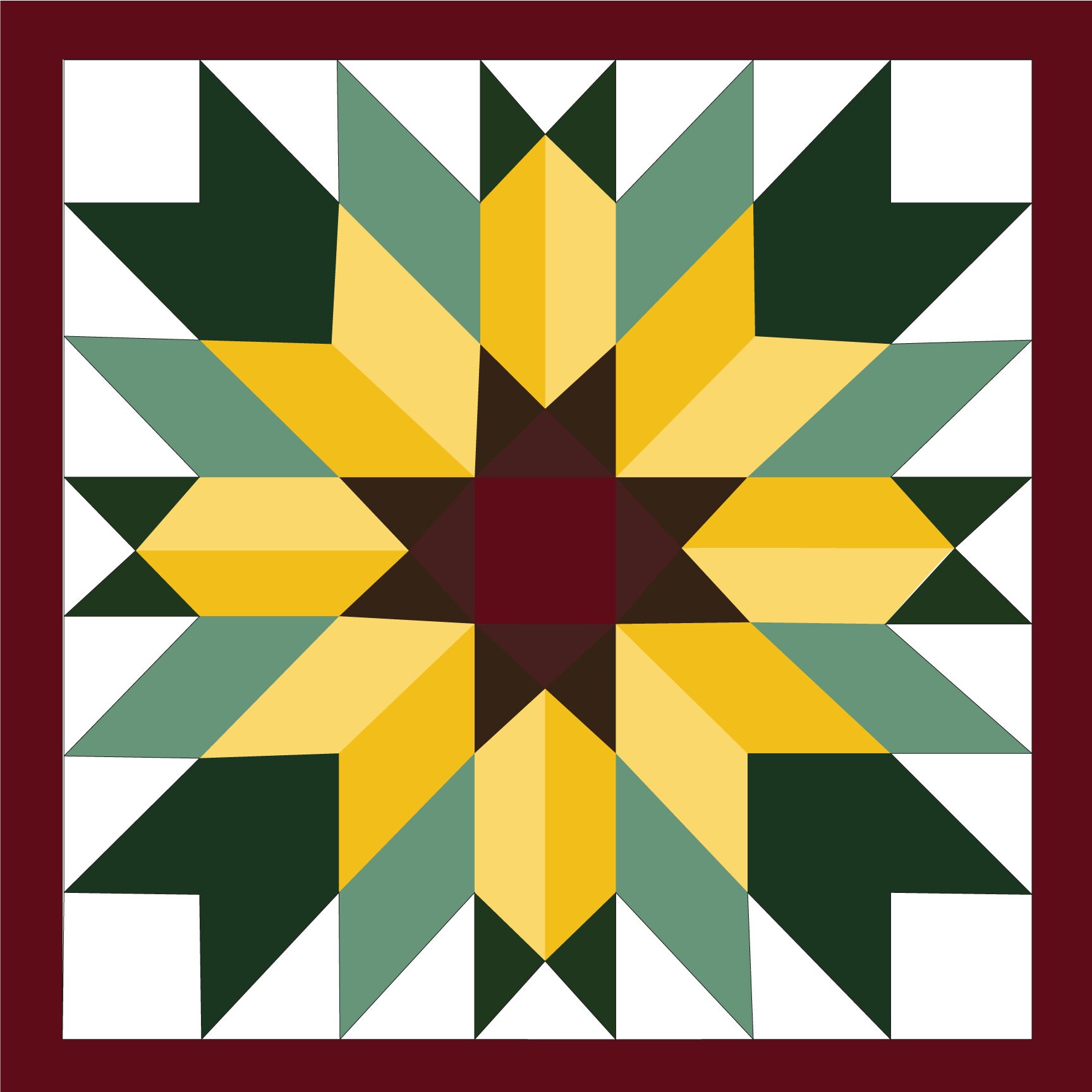 Sunflower Barn Quilt Pattern: 12x12" Wood Quilt SVG, PDF (digital ...