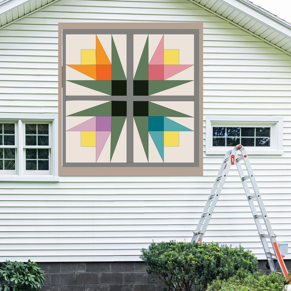 48x48 Crocus Barn Quilt PDF Pattern, SVG Pattern, Wood Quilt to Paint ...