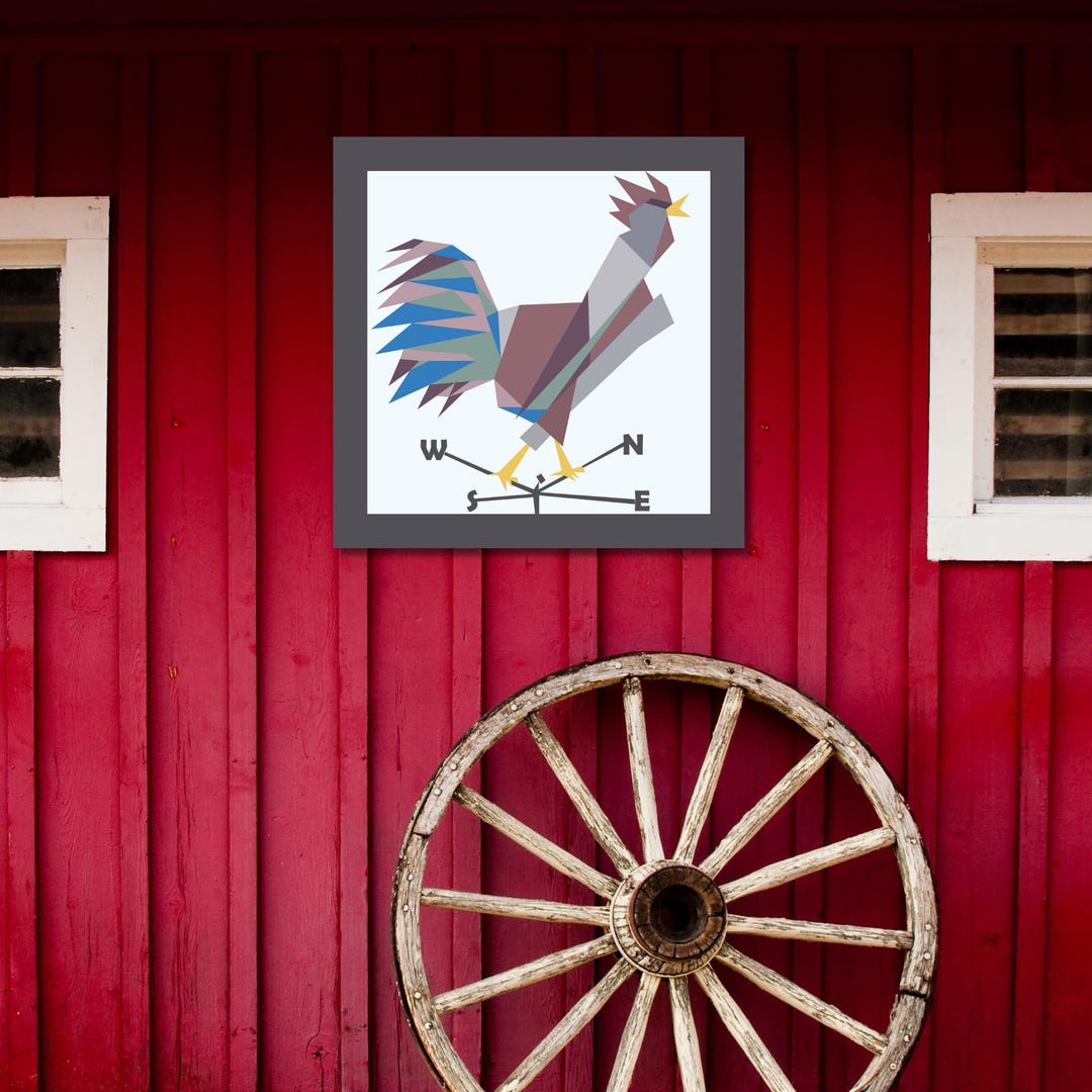Wake up Call Barn Quilt Pattern | Wonky Chicken on Weathervane ...