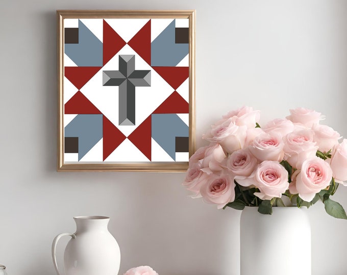 The Old Rugged Cross Beautiful Hand Painted Barn Quilt With 3 ...