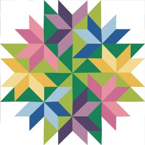 Spring Bouquet Quilt Block Pattern: Floral Barn Quilt (digital Download ...