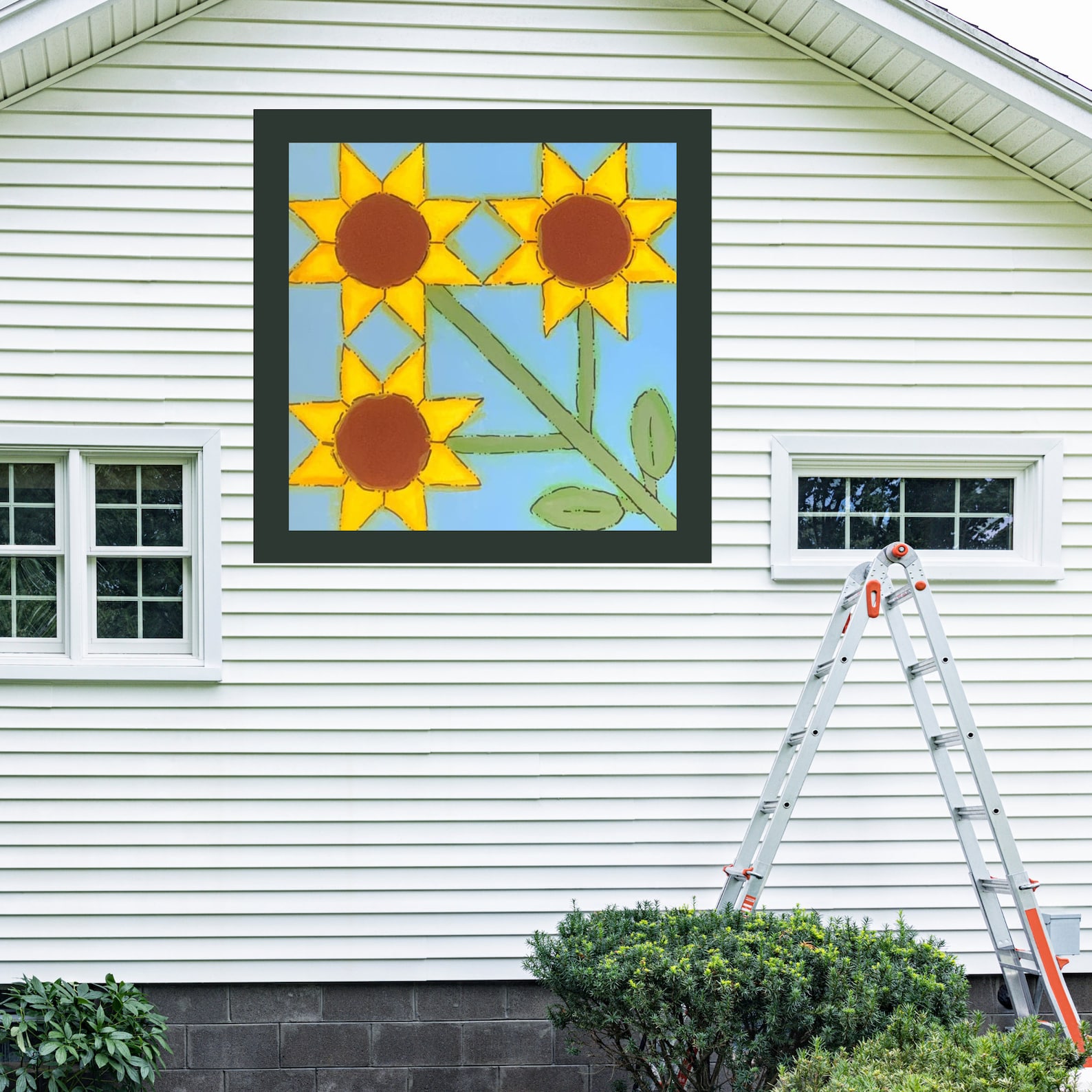 Sunflower Barn Quilt PDF Pattern Digital SVG Printable Pattern Wood ...