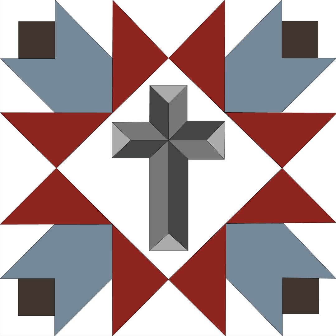 48x48" Cross Barn Quilt PDF Pattern, SVG Pattern, Wood Quilt to Paint ...