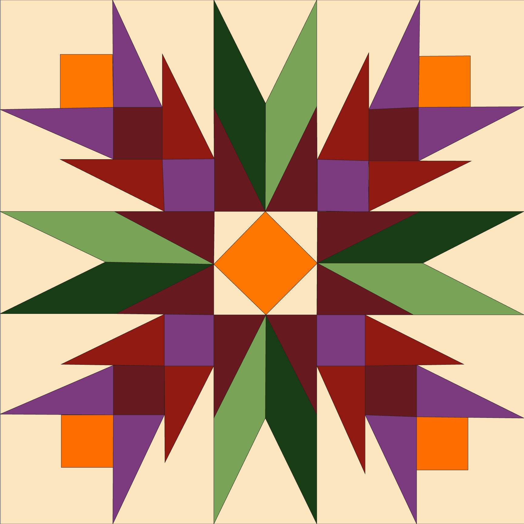 Double Crocus Barn Quilt PDF Pattern, SVG Pattern, Wood Quilt to Paint ...