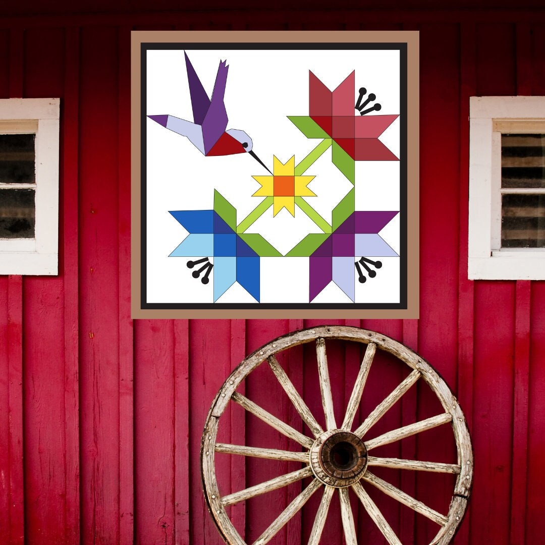 24x24" Hummingbird Barn Quilt PDF Pattern, SVG Pattern, Wood Quilt to ...