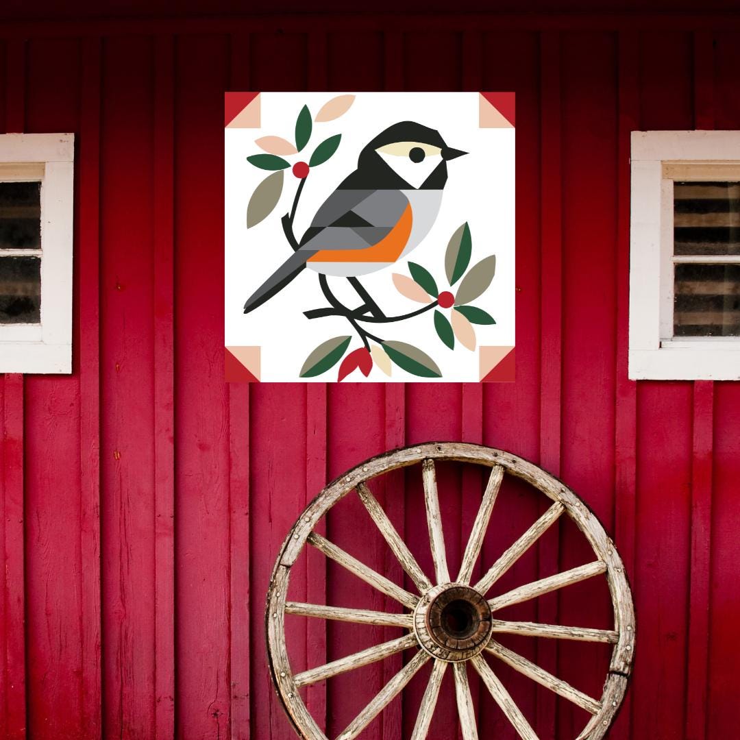 Modern Chickadee Quilt Block Pattern: DIY Barn Quilt Decor (digital ...