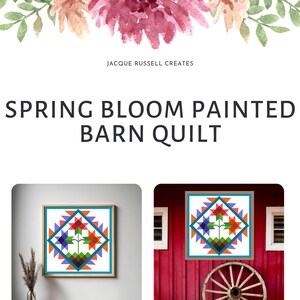 Spring Bloom Barn Quilt Pattern: Floral Wood Quilt SVG, PDF (digital ...