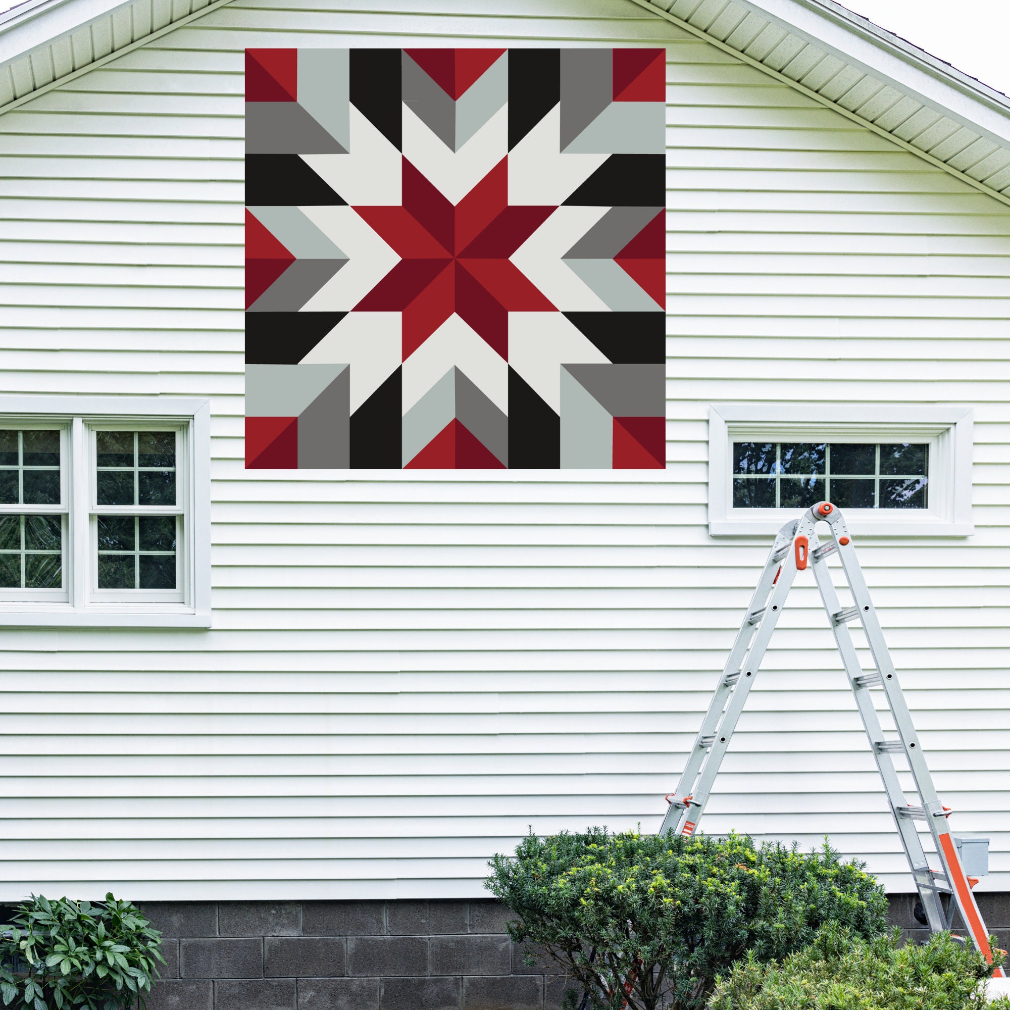 Winter Morning Barn Quilt Pattern: Snowflake Design (digital PDF, SVG ...
