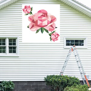 24x24" Rose Barn Quilt Digital PDF SVG Printable Pattern | Wood Barn ...