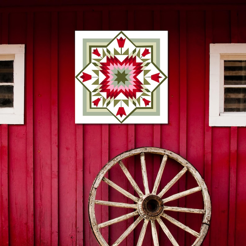 Lone Star Tulip Barn Quilt Pattern: DIY Farmhouse Decor (digital ...