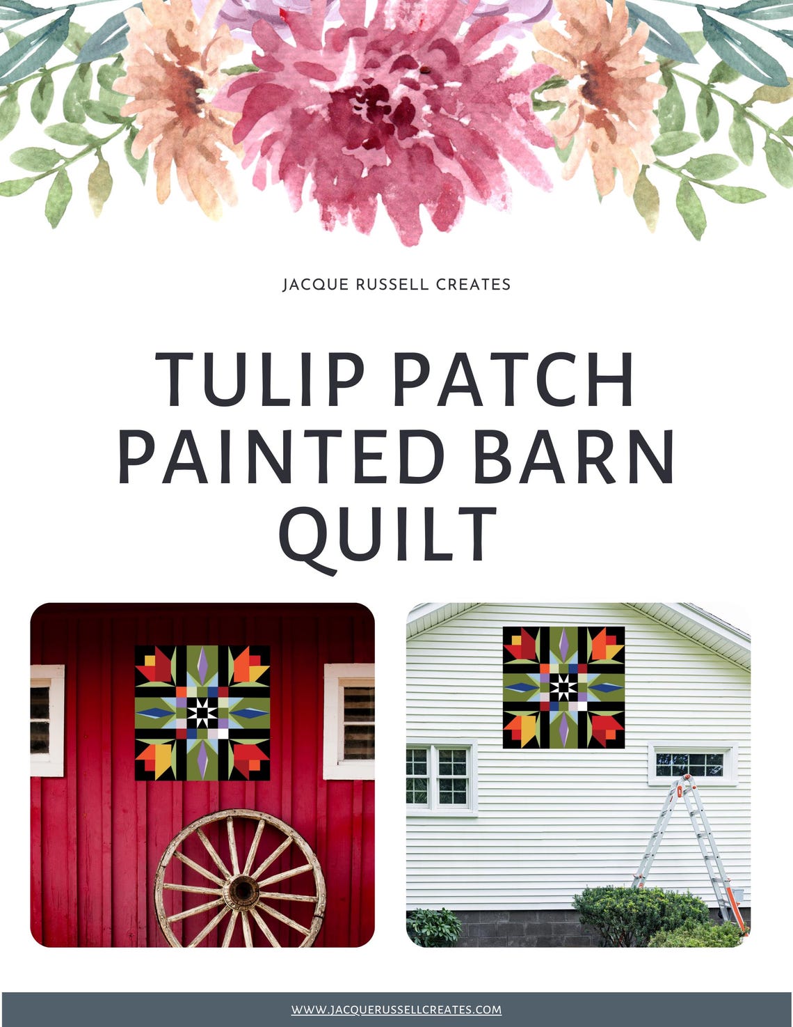 Tulip Patch Barn Quilt Digital Pattern, Folk Art (SVG, PDF, PNG) - Etsy