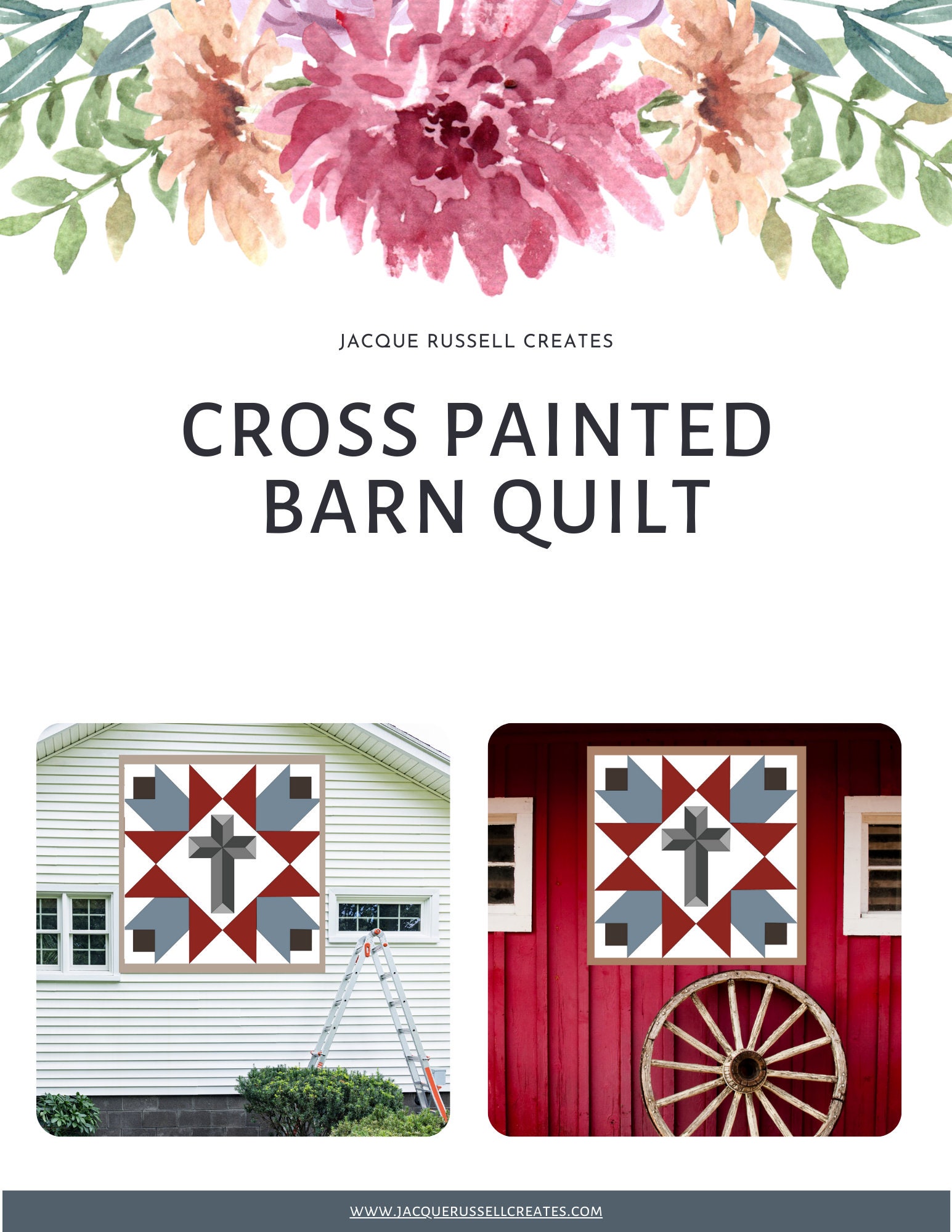 Cross Barn Quilt PDF Pattern, SVG Pattern, Wood Quilt to Paint for ...