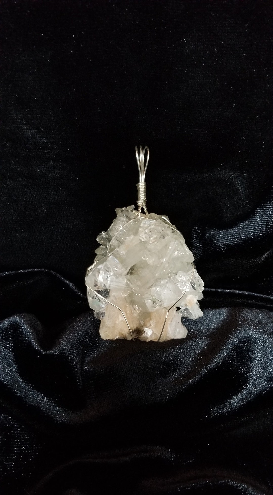 Apophyllite Cluster With Peach Stilbite Pendant - Etsy