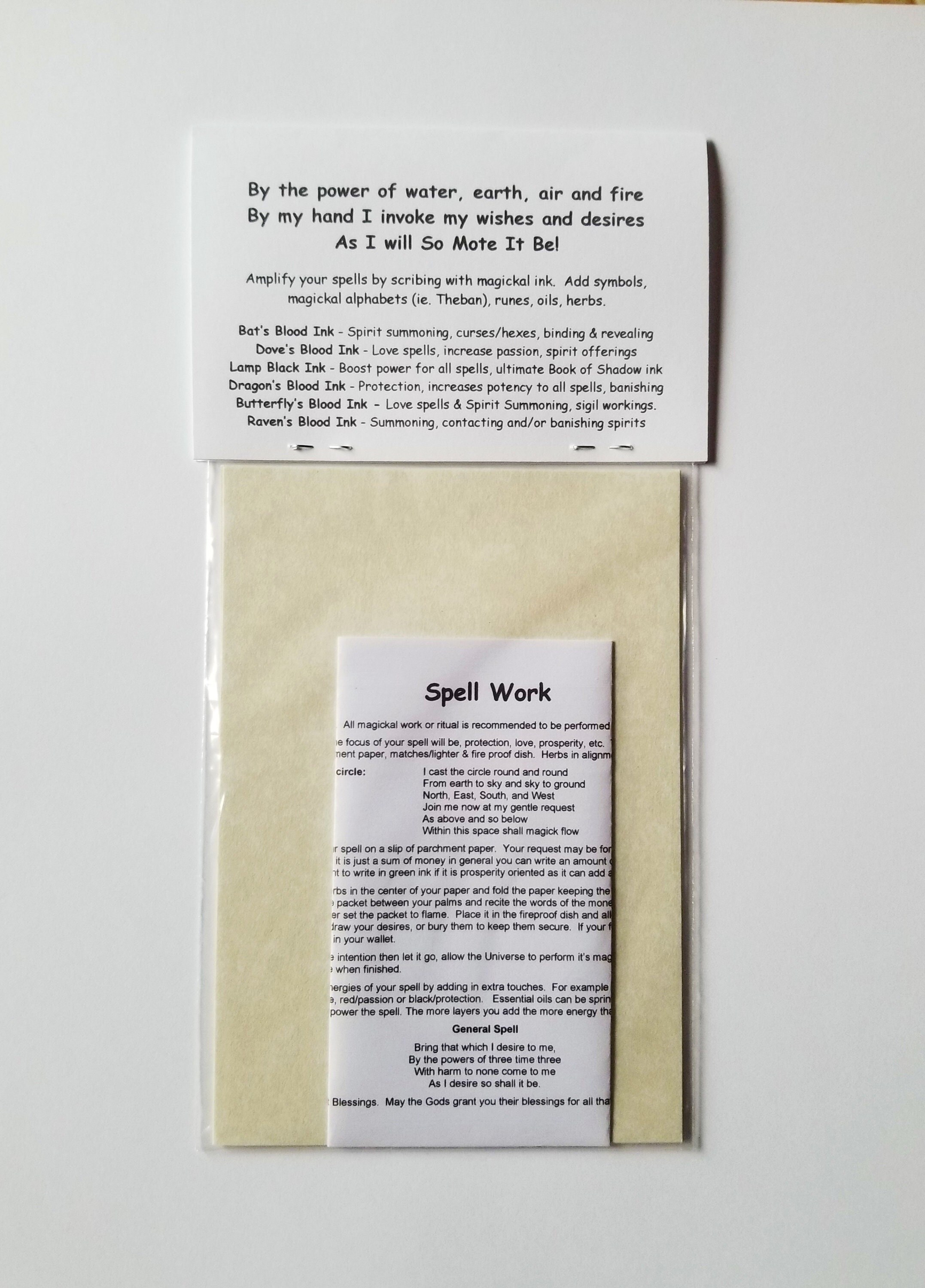 Spell Work Parchment Paper - Etsy