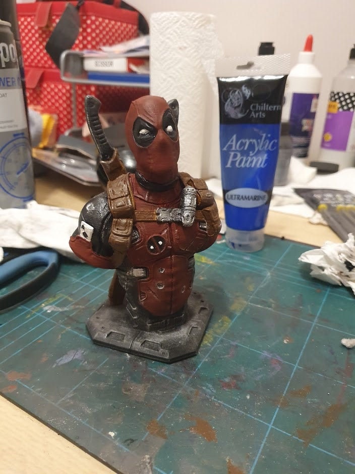 Deadpool Bust 3D Printed 15cm Painted or Unpainted Eastman - Etsy