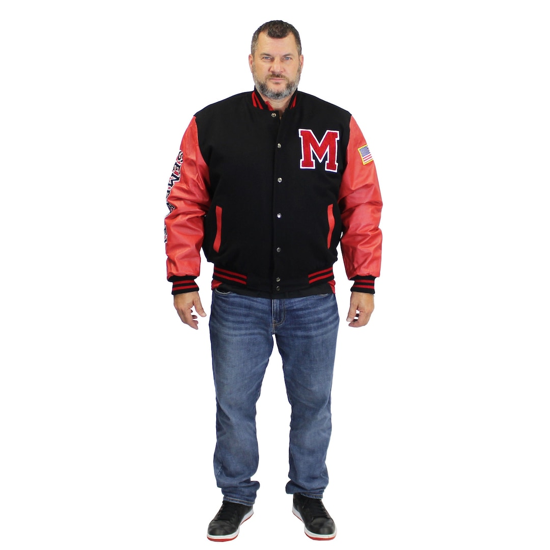 US Marines Leather Varsity Jacket - Etsy