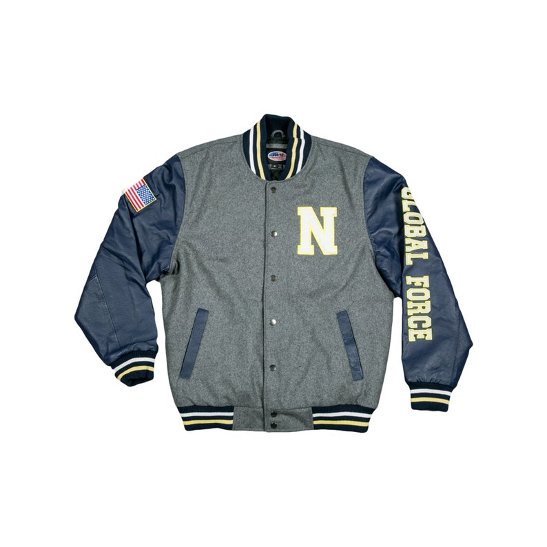 US Navy Leather Varsity Jacket - Etsy