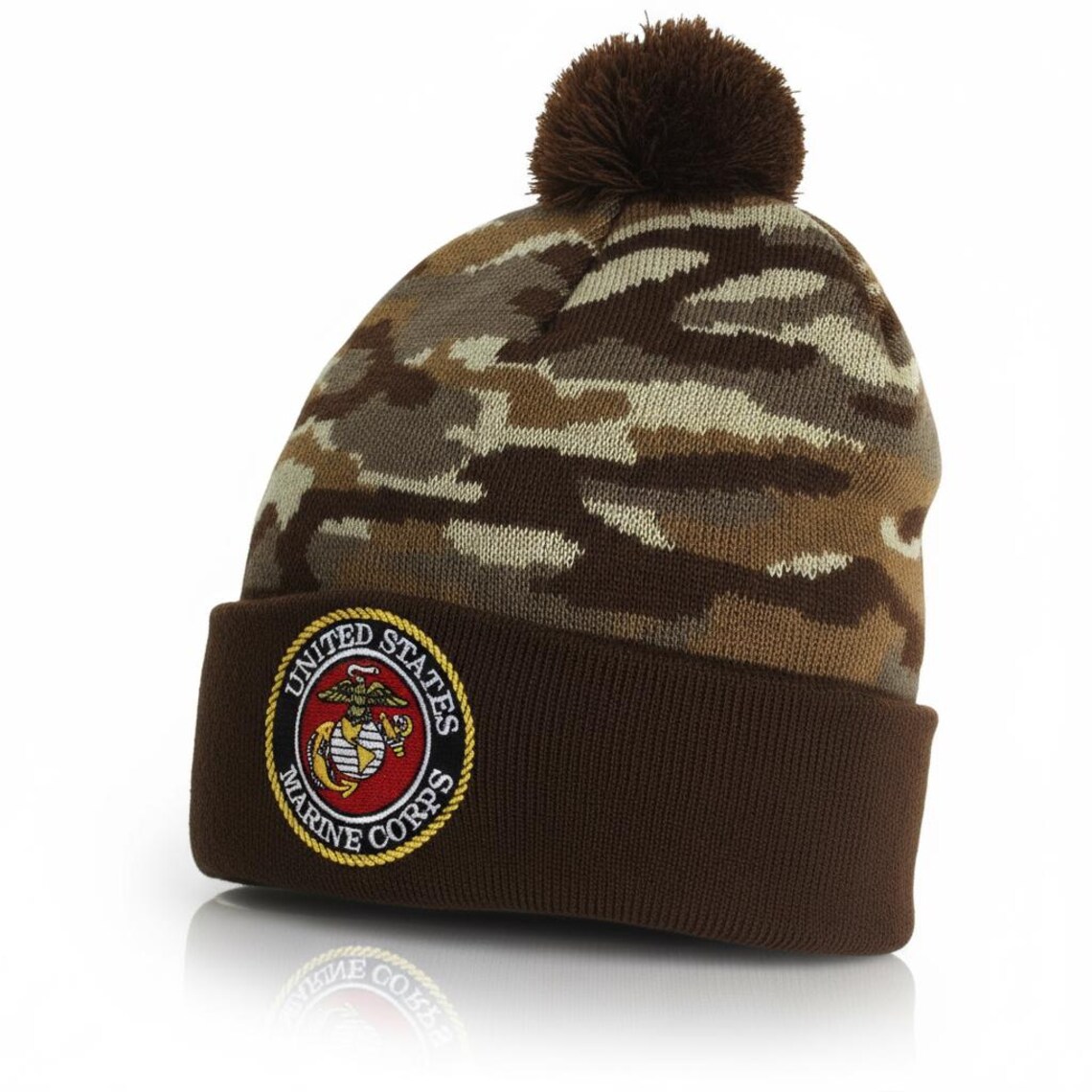 U.S. Marines Camo Beanie With Pom – Official Military Knit Hat - Etsy