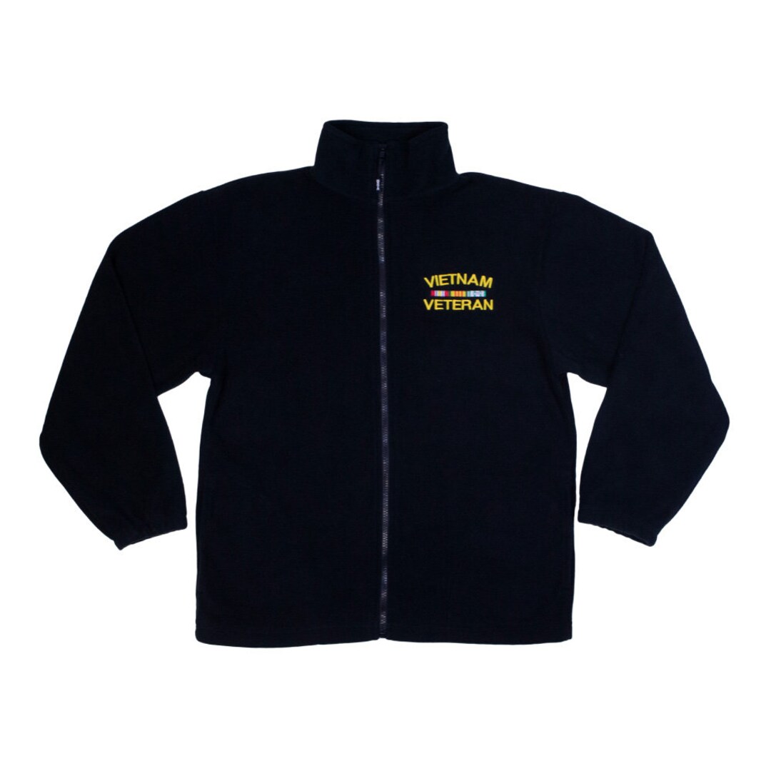 Made in the USA Vietnam Veteran Black Fleece Zip-up Jacket - Etsy