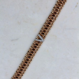 14K Solid Gold Vienna Bracelet, Gold Curb Link Chain Bracelet, Gourmet ...