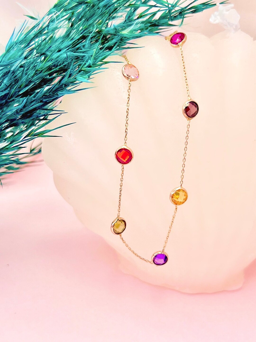 Birthstone Bracelet,14k Solid Gold Birthstone Bracelet,multi Birthstone ...