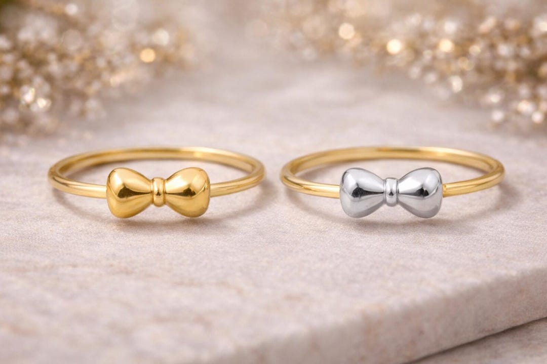 Bow Ring, 14K Solid Gold Bow Ring,bow Rings for Women,minimalist Ring ...