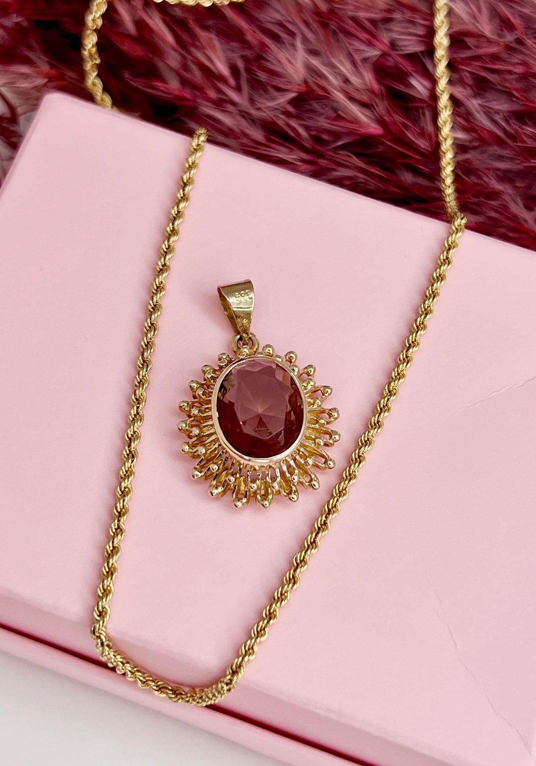 14K Solid Gold Zultanite Necklace, Zultanite Pendant Gold, Gemstone ...