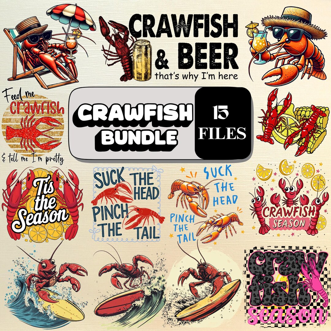 Crawfish PNG Bundle, Crawfish Season Preppy PNG, Crawfish PNG Files ...