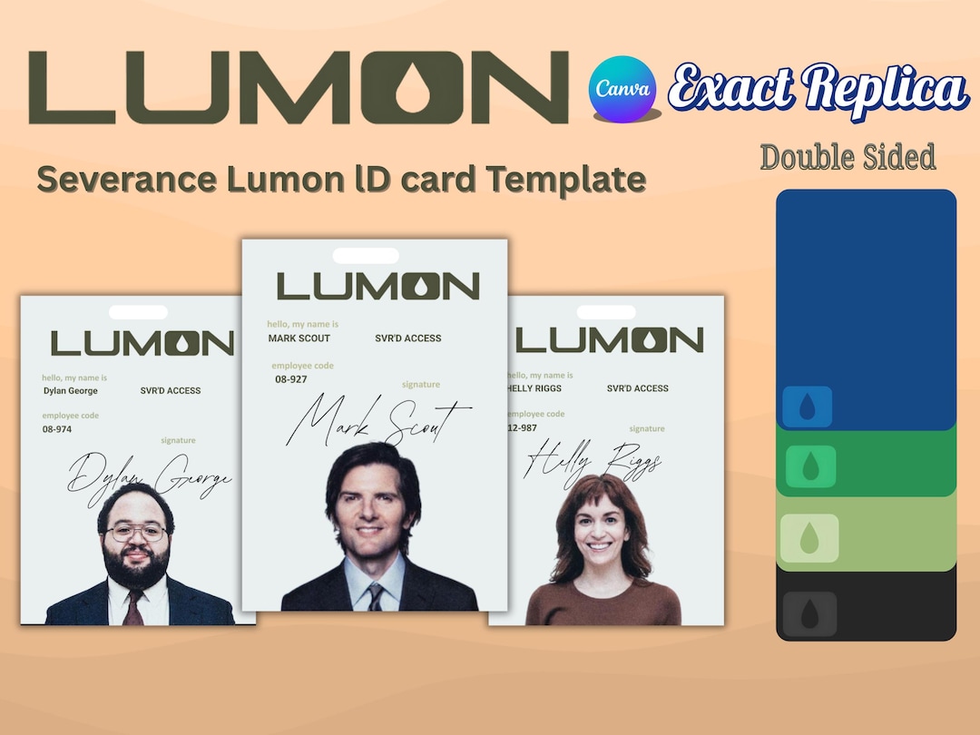 Severance Lumon ID Card Template – Editable Canva Template, Lumon ...