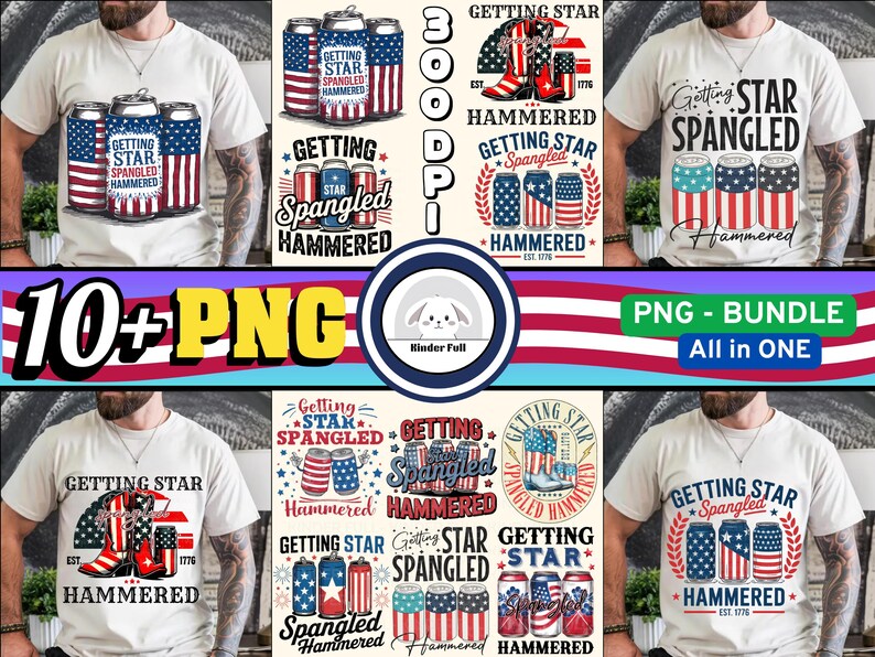 4th of July Png, Independence Day Png, Getting Star Spangled Hammered ...