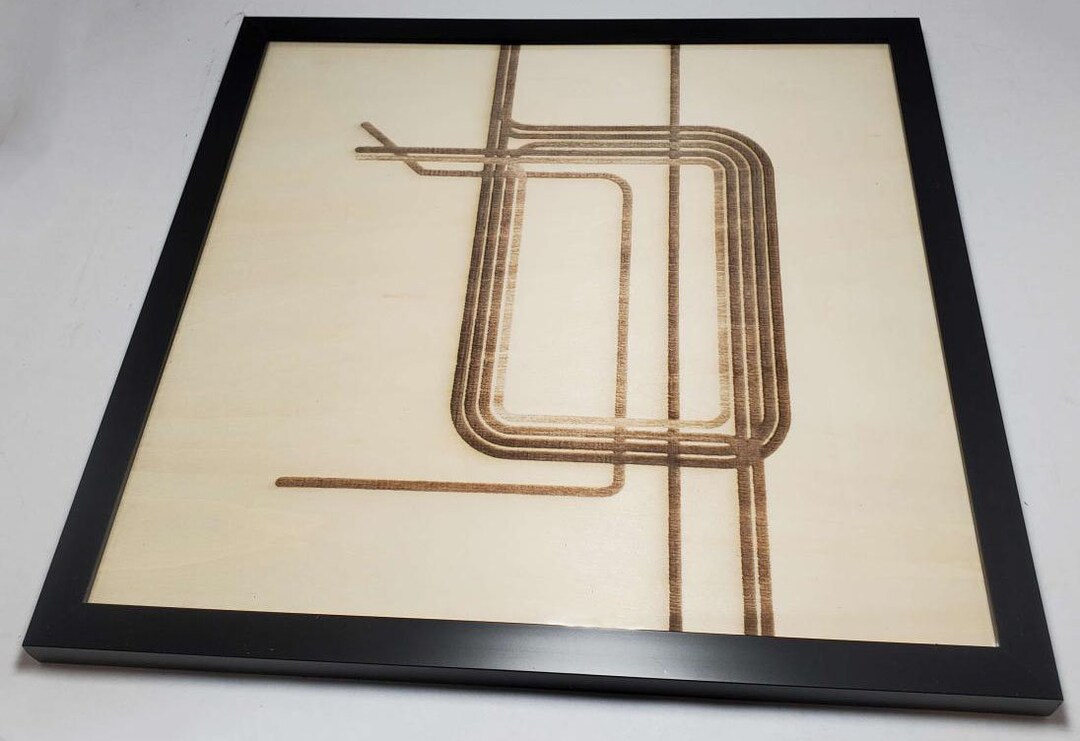 Chicago Loop Map Wooden Engraving 12x12 Framed - Etsy