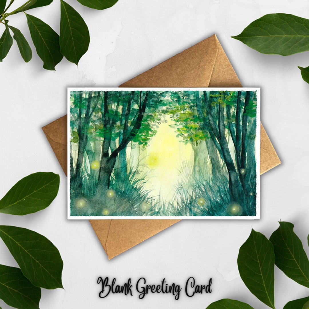 Firefly Way Print and Greeting Card, Fine Art Giclee of Watercolor ...