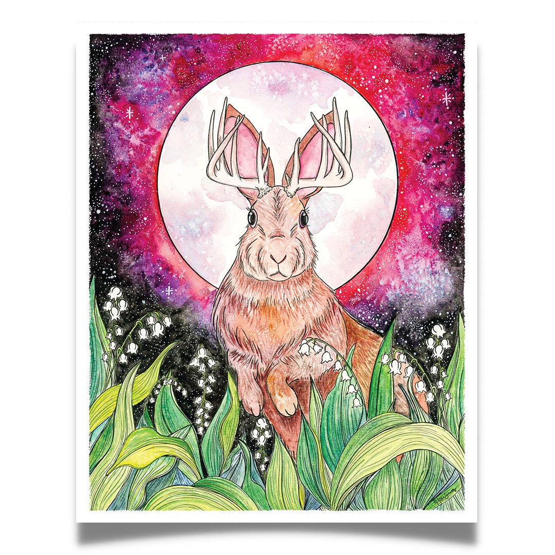 Jackalope Print and Greeting Card, Watercolor, Painting, Wall Art, Cute ...