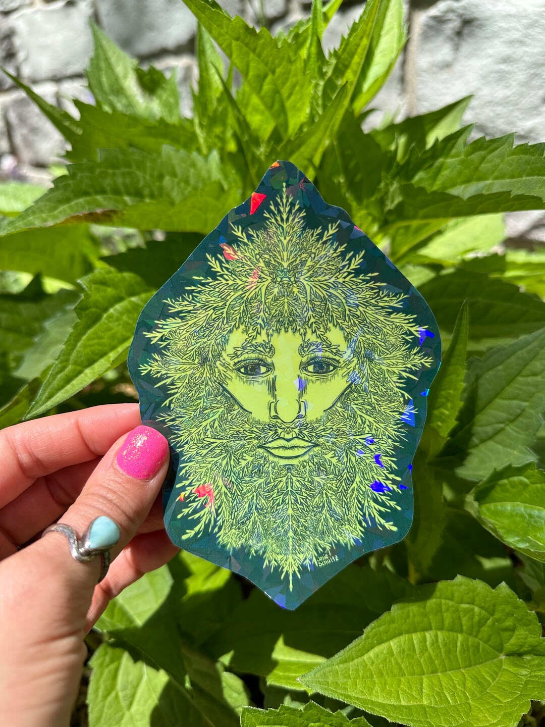 The Green Man Sticker, Dishwasher Safe, Waterproof, Glitter, Celtic ...