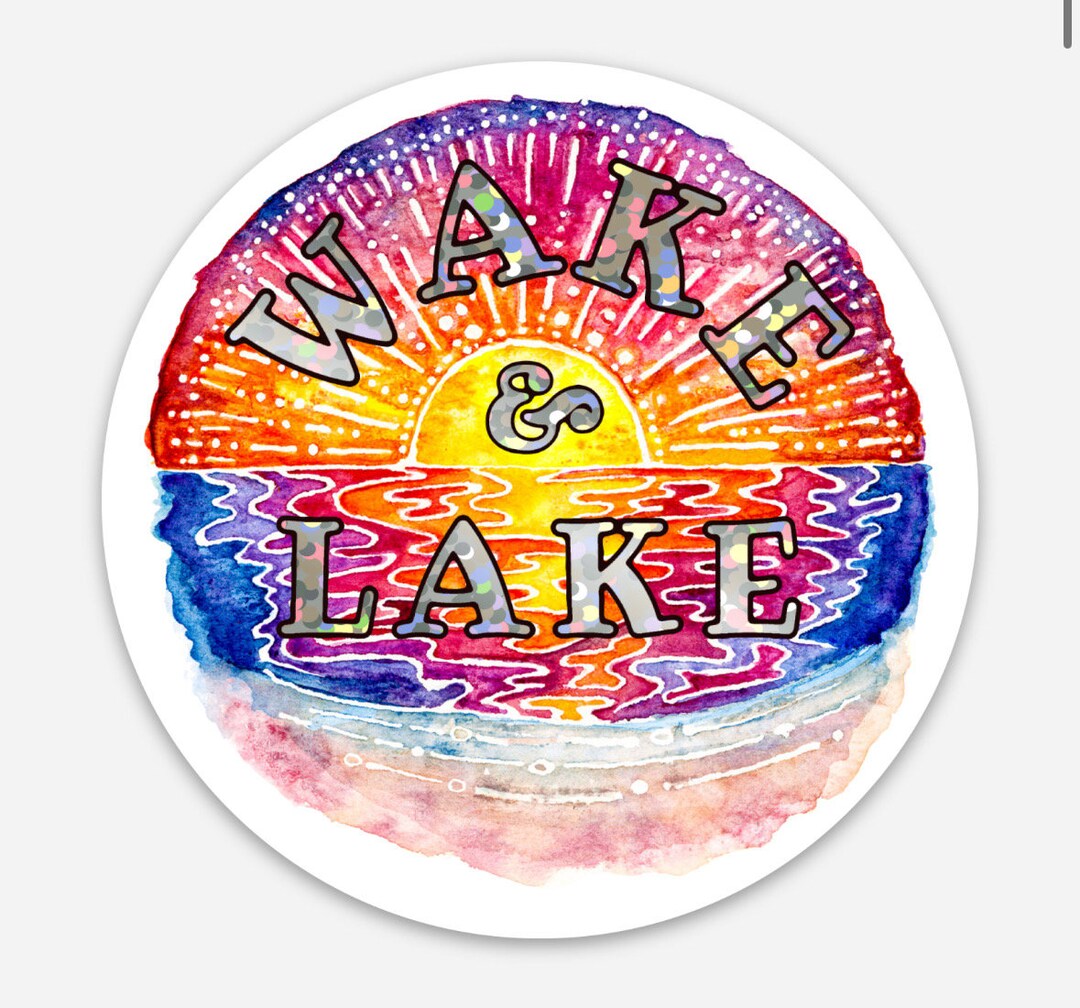 Wake & Lake 3” Sticker, Vinyl Decal, Laptop Sticker, Bumper Sticker ...