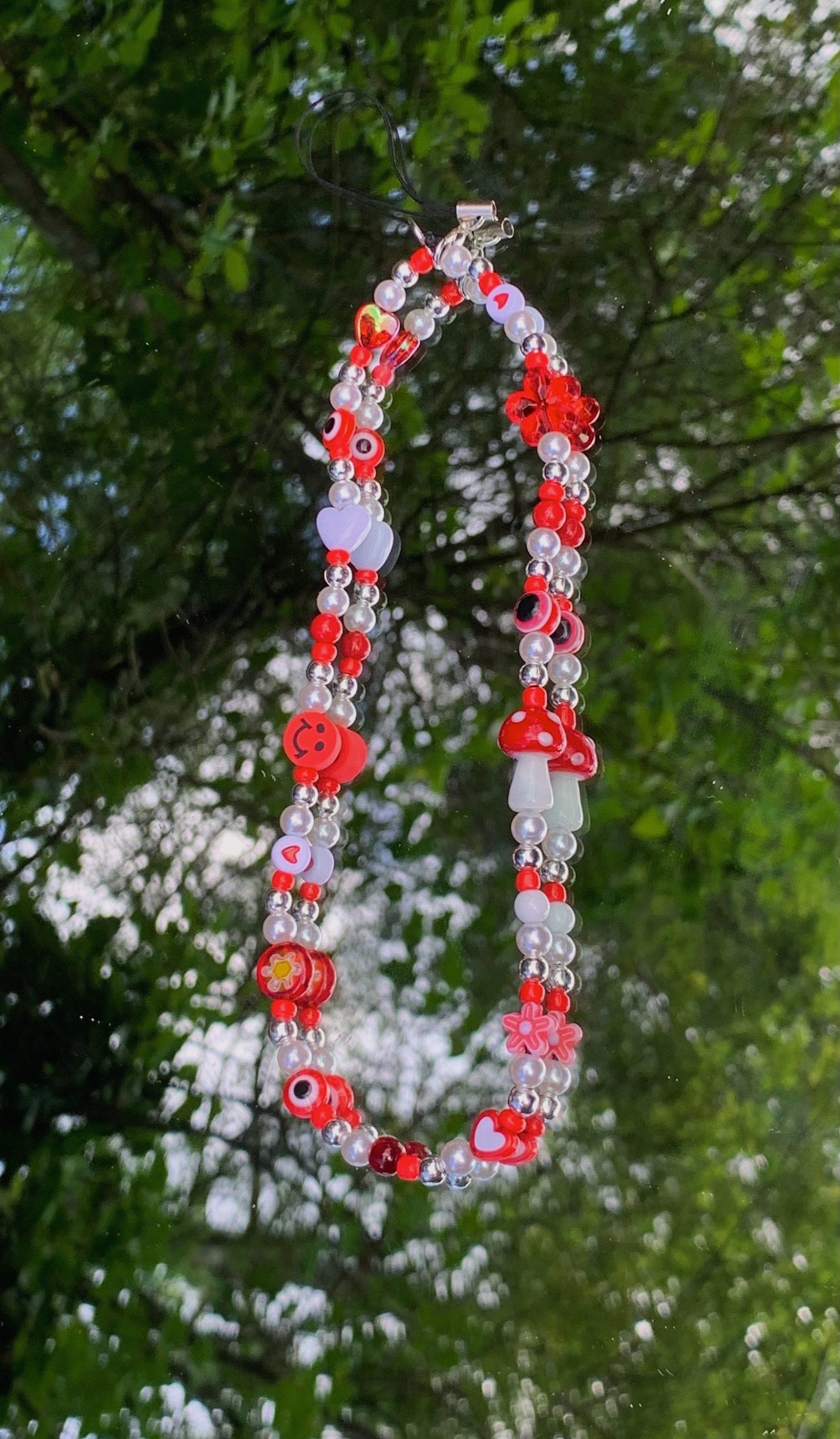 Lady killer phone charm red pearl beaded phone charm strap | Etsy