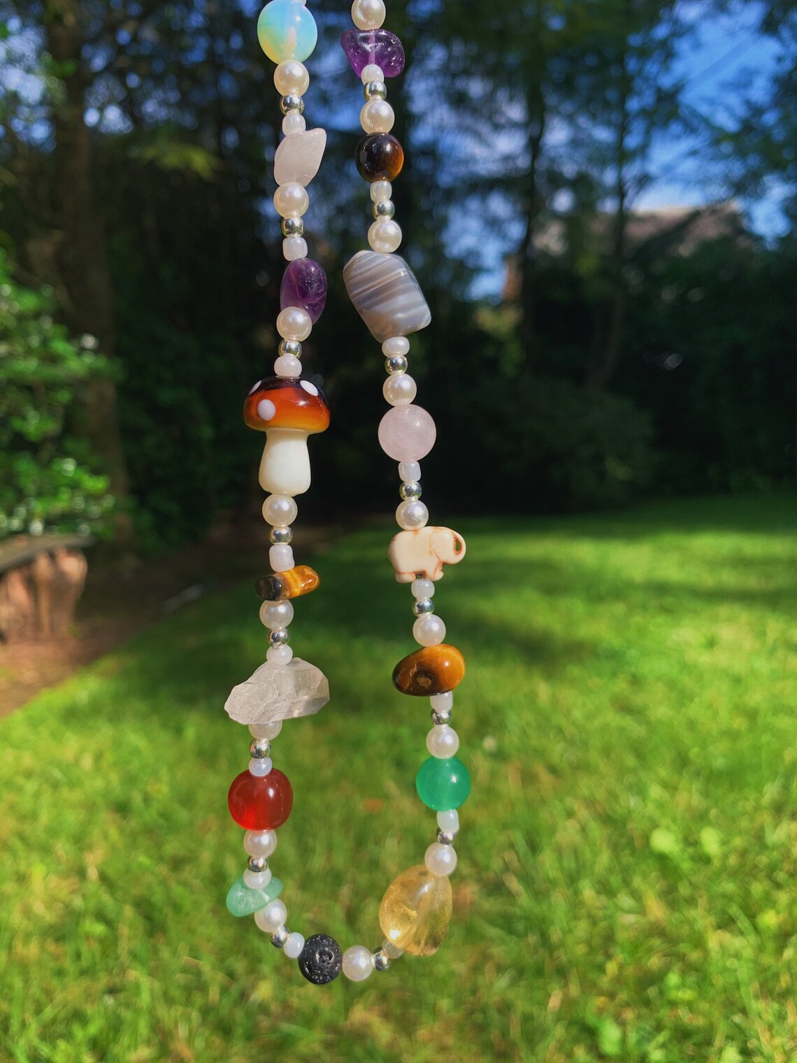 Crystal phone charm all natural stones and crystals phone | Etsy