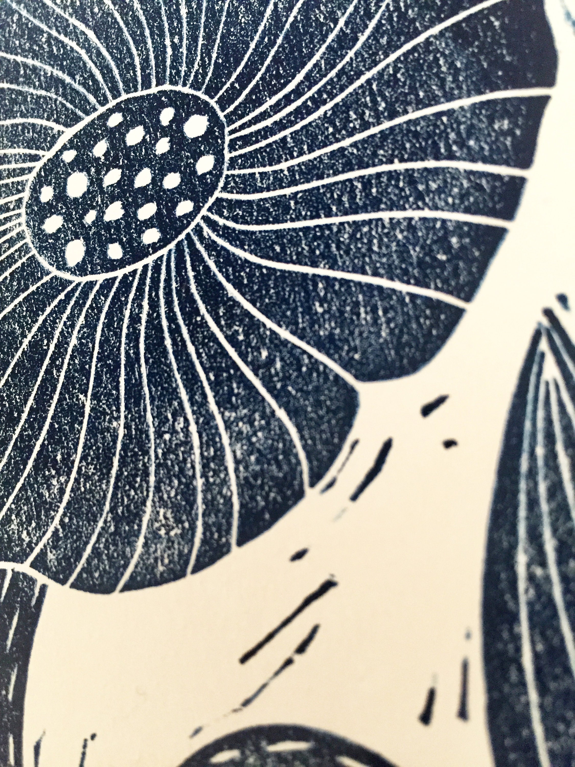 Cheeky Flower Original Linocut Print - Etsy