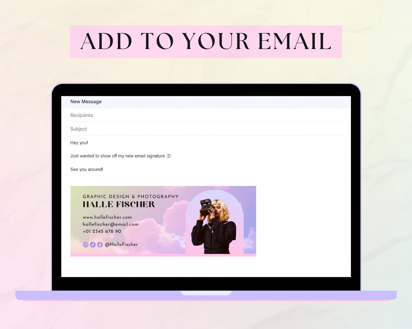 Pastel Clouds Email Signature Templates: Editable Canva Design (digital ...