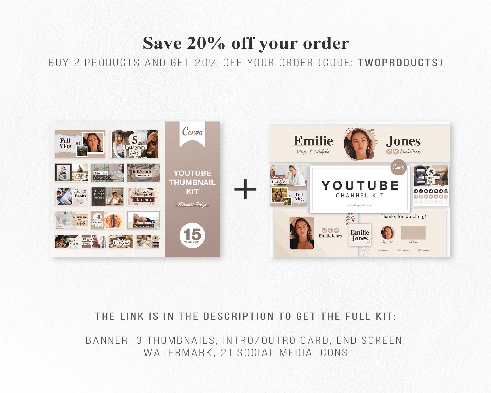 Youtube Thumbnail Kit 15 Thumbnails Fully Editable in Canva - Etsy