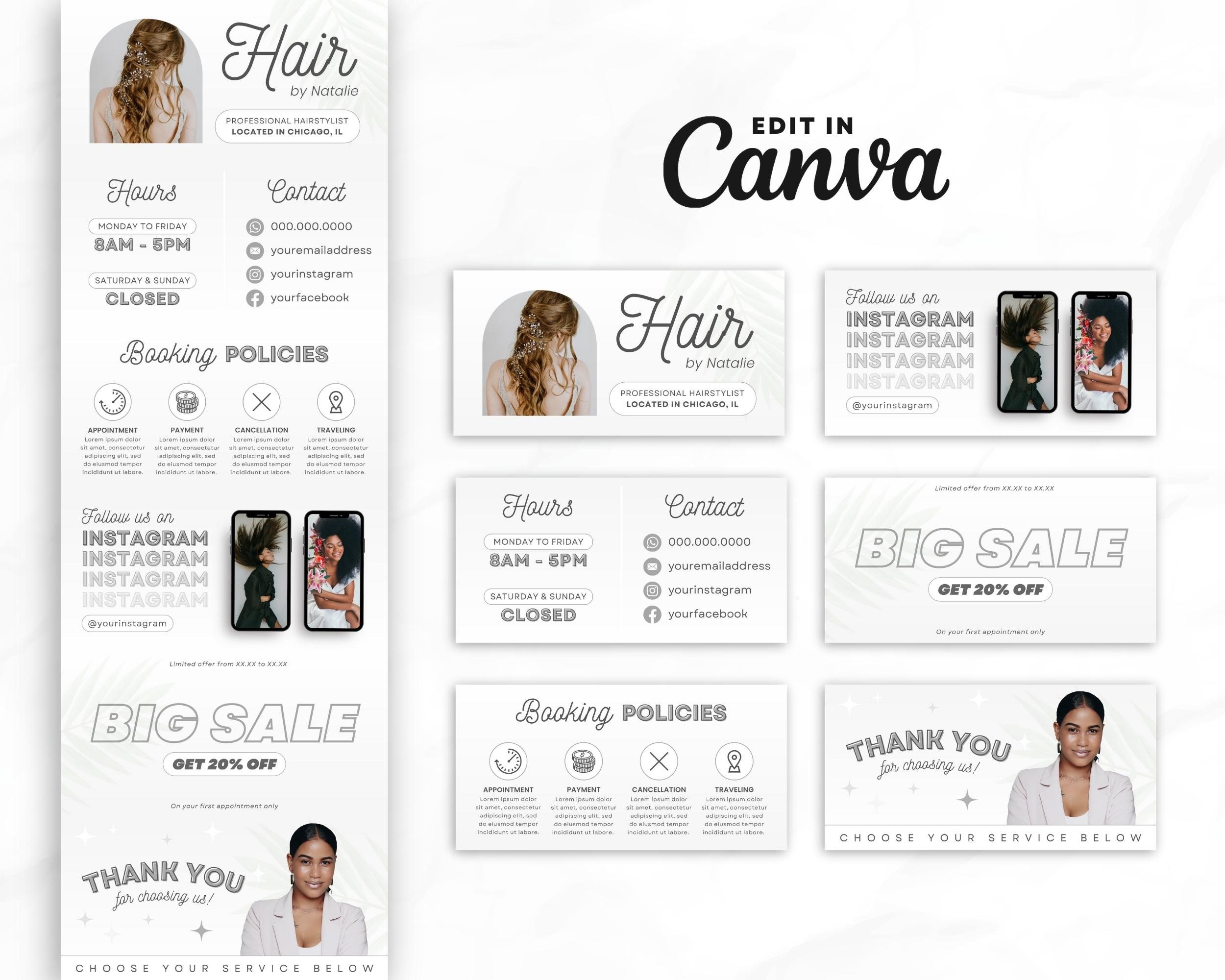 Hair Stylist Acuity Schedule Template, Acuity Website Templates, Hair ...