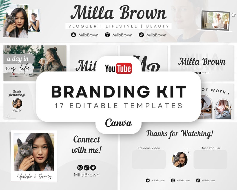 Youtube Brand Kit • Youtube Banners, Intros, Thumbnails, Outros • 17 ...
