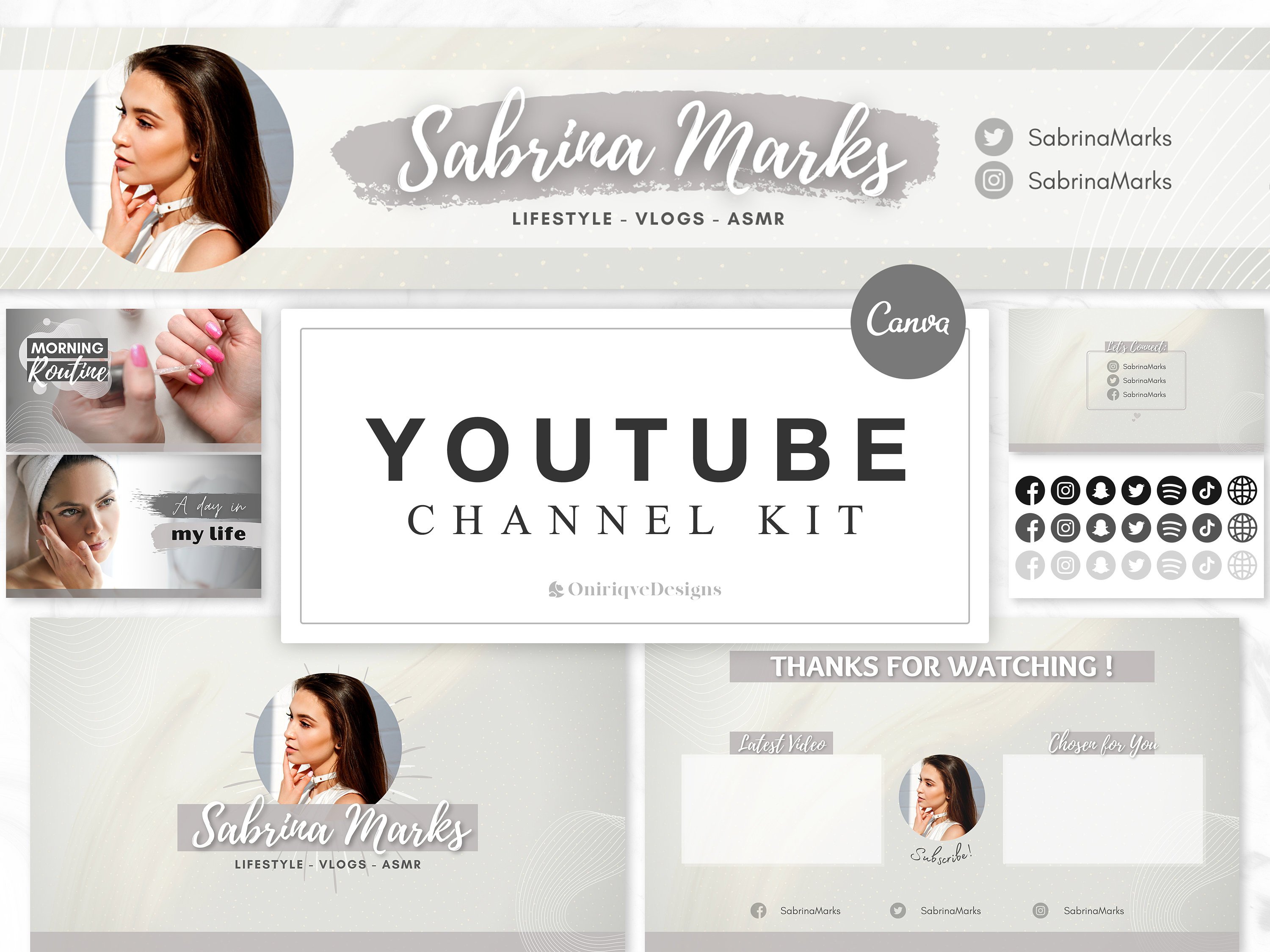 Youtube Channel Kit Youtube Banner Intro 2 Thumbnails End - Etsy