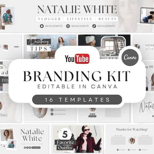 Youtube Branding Kit Editable Banners Intros & Outros and - Etsy