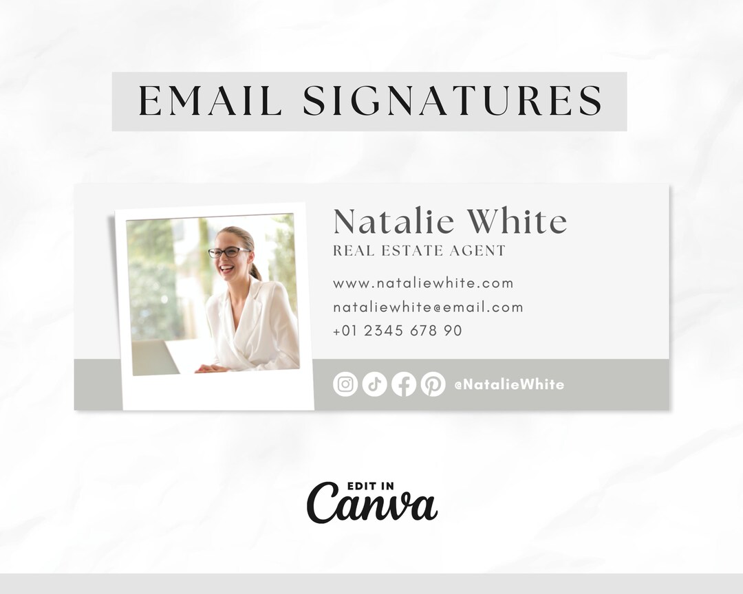 Email Signature Template Pack • 3 Editable Email Canva Templates ...