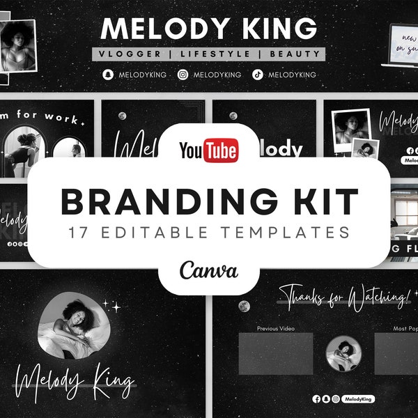 Black and White Youtube Banner - Etsy