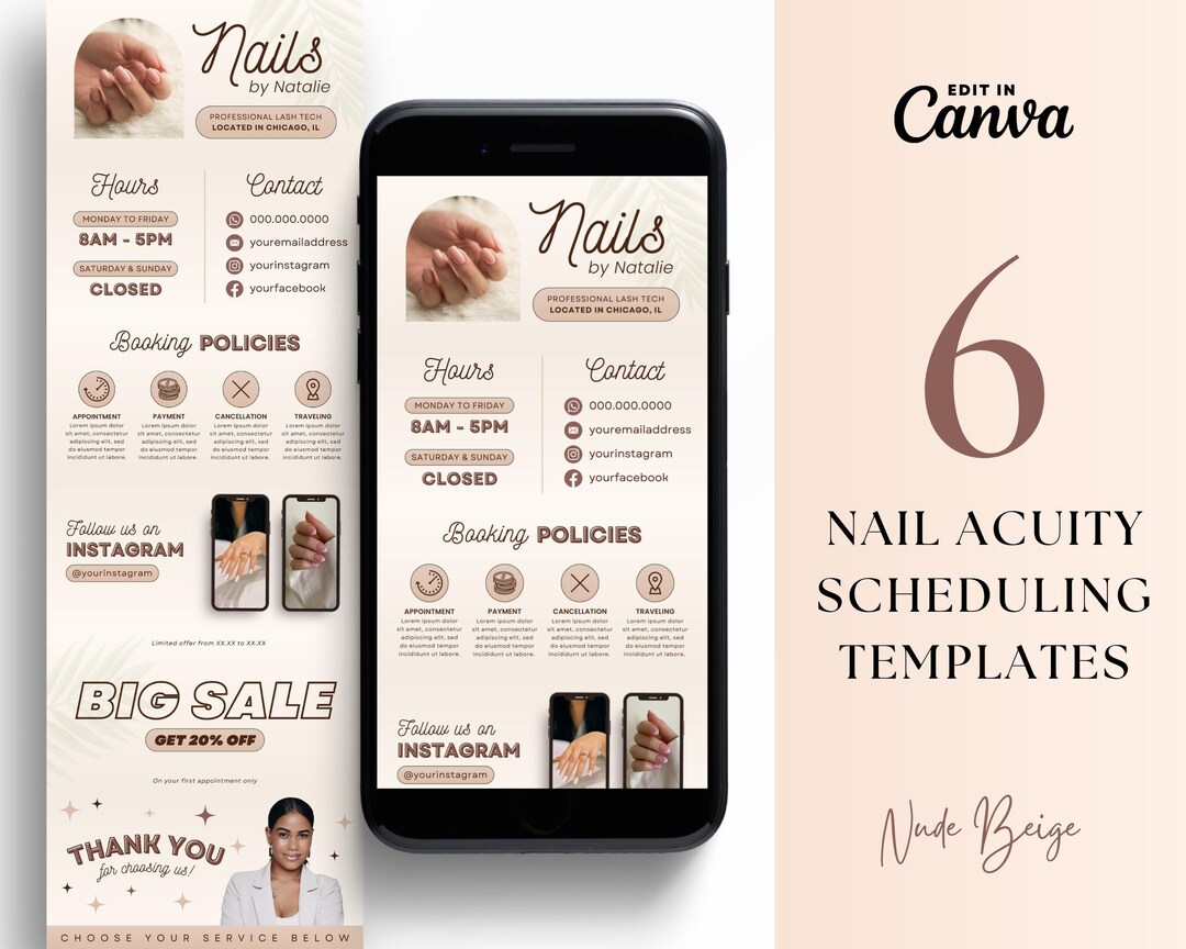 Nail Tech Acuity Scheduling Template • Acuity Website Templates • Nail ...