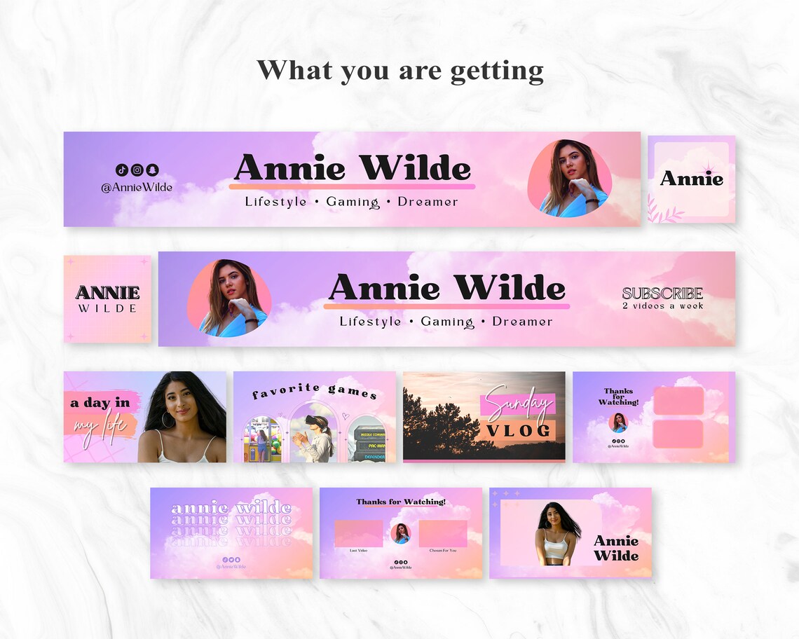 Youtube Channel Kit Youtube Banners Intros Thumbnails - Etsy
