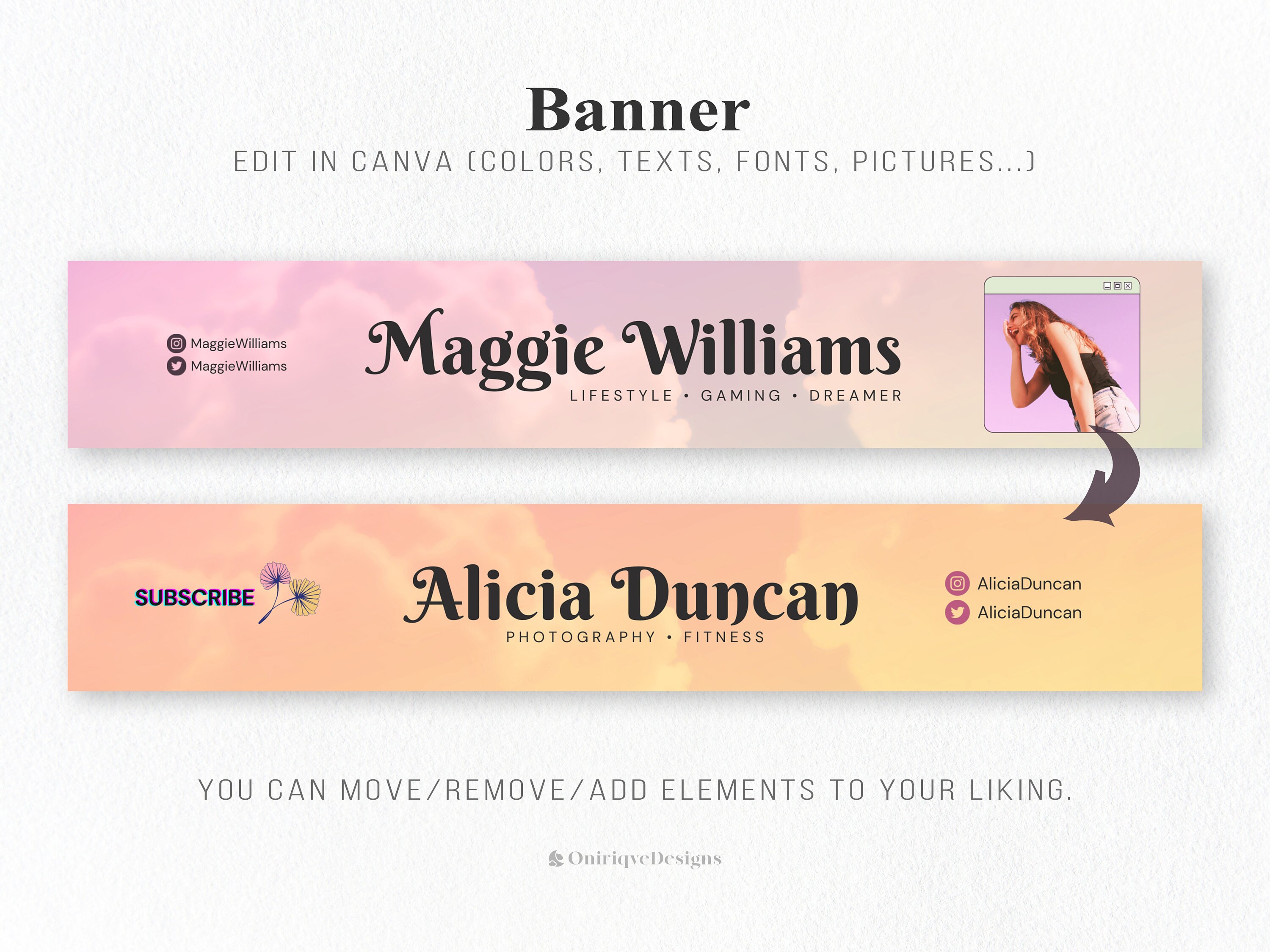 Youtube Channel Kit | Editable Youtube Banner, Intro, 3 Thumbnails, End ...